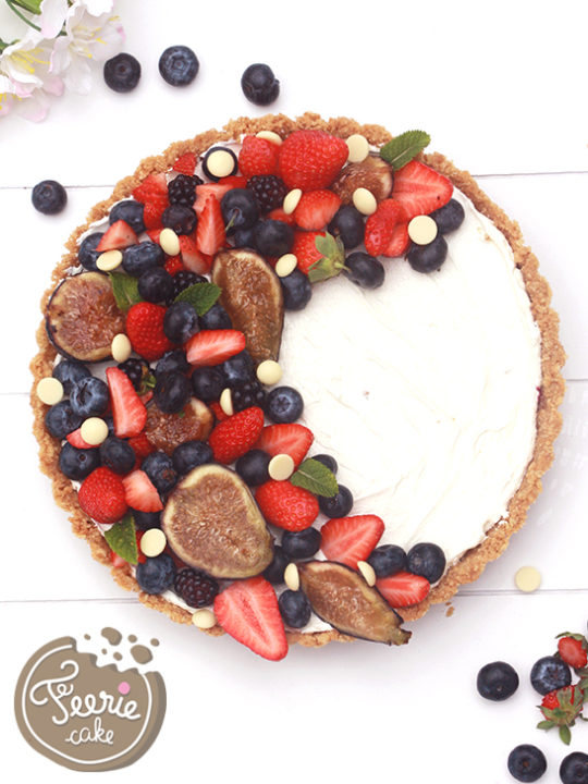 Tarte aux fruits rouges et chocolat blanc sans cuisson - Féerie cake